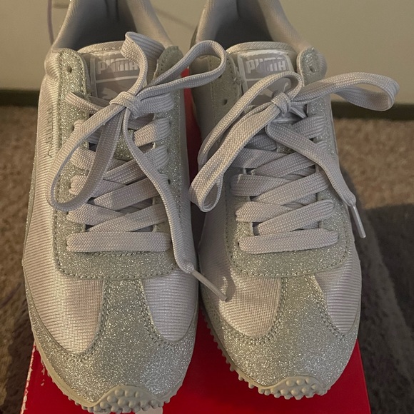 Puma | Shoes | Puma Silver Sneakers | Poshmark